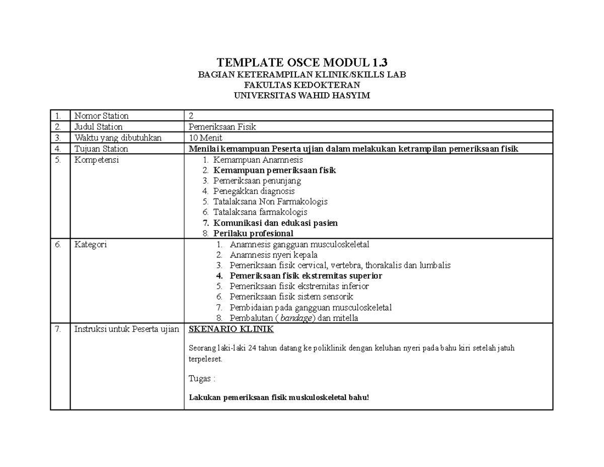 OSCE 1.3 Stasion 2 Pemeriksaan Fisik - R Meagratia - TEMPLATE OSCE ...