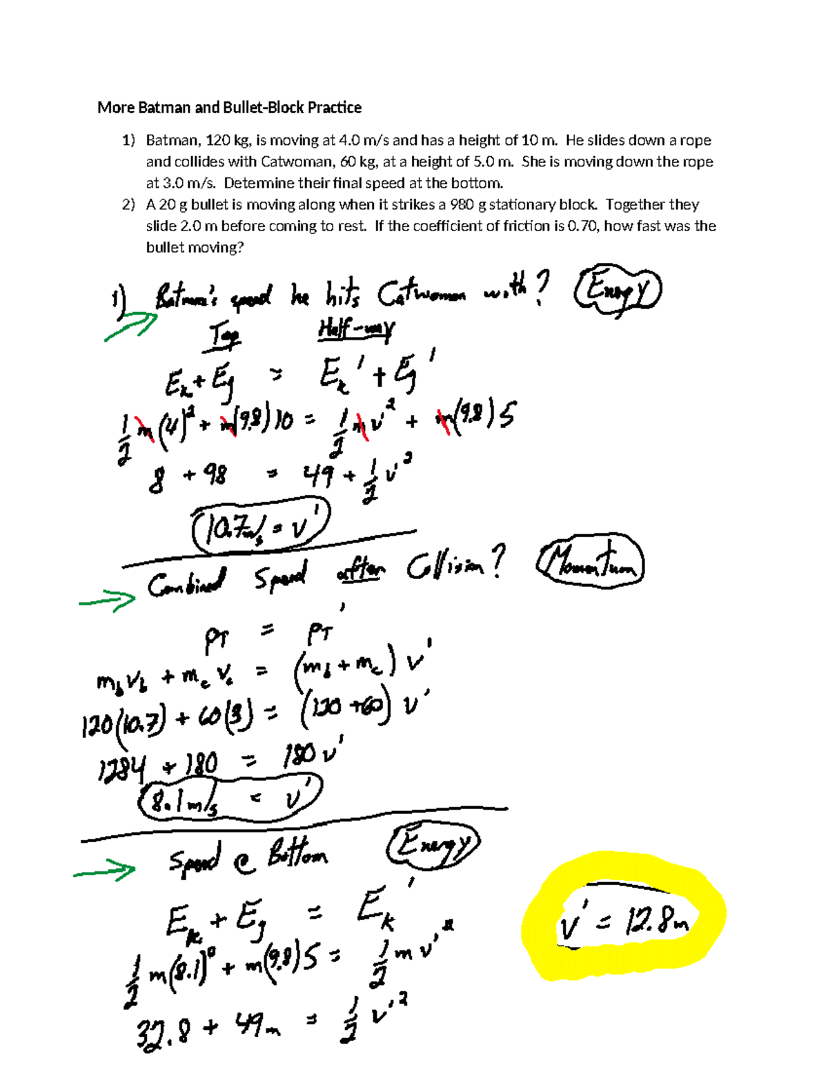 Batman and Bullet Block Practice - PHYS117 - More Batman and Bullet ...