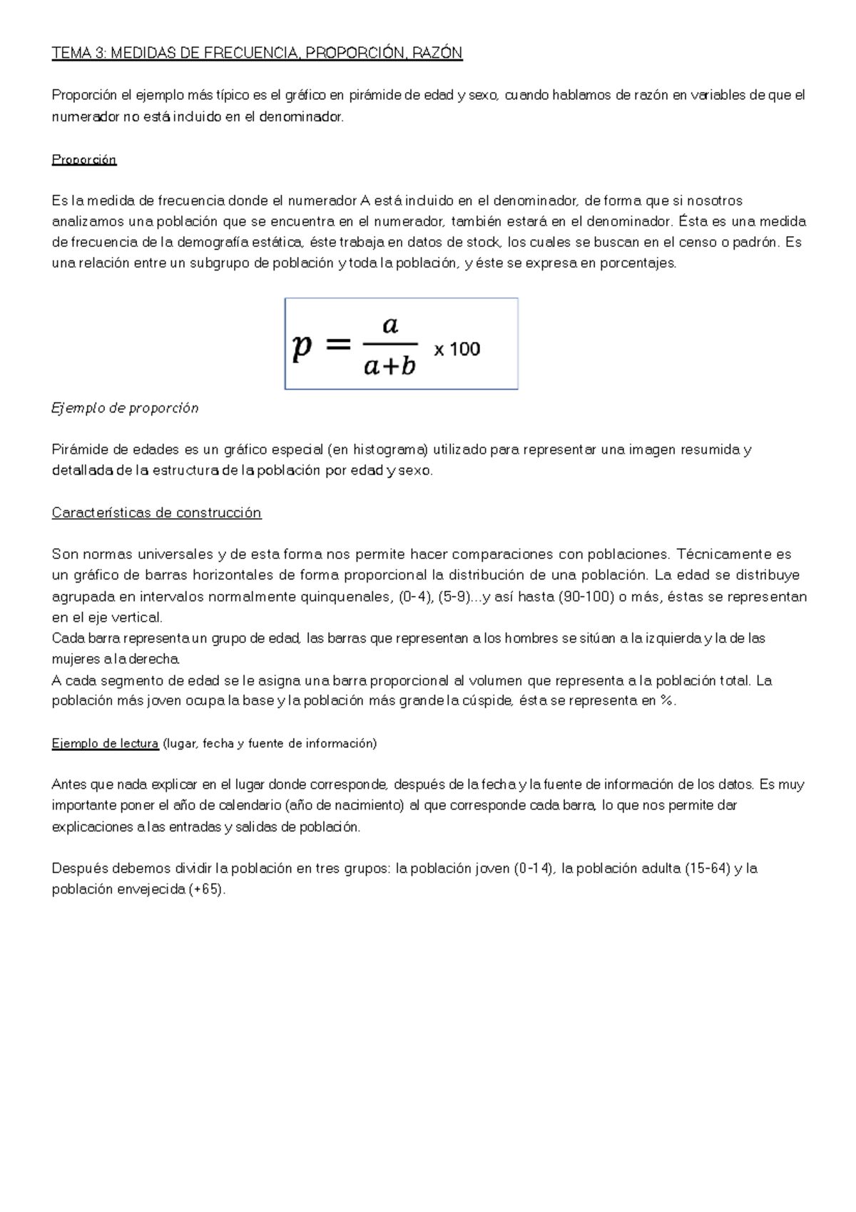 V TEMA 3 Medidas DE Frecuencia, Proporción, Razón - TEMA 3: MEDIDAS DE ...