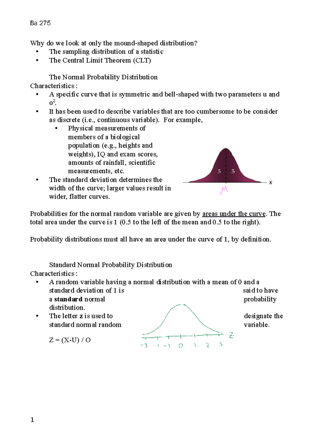BA275 Day3 - day 3 notes - Why do we look at only the mound-shaped ...