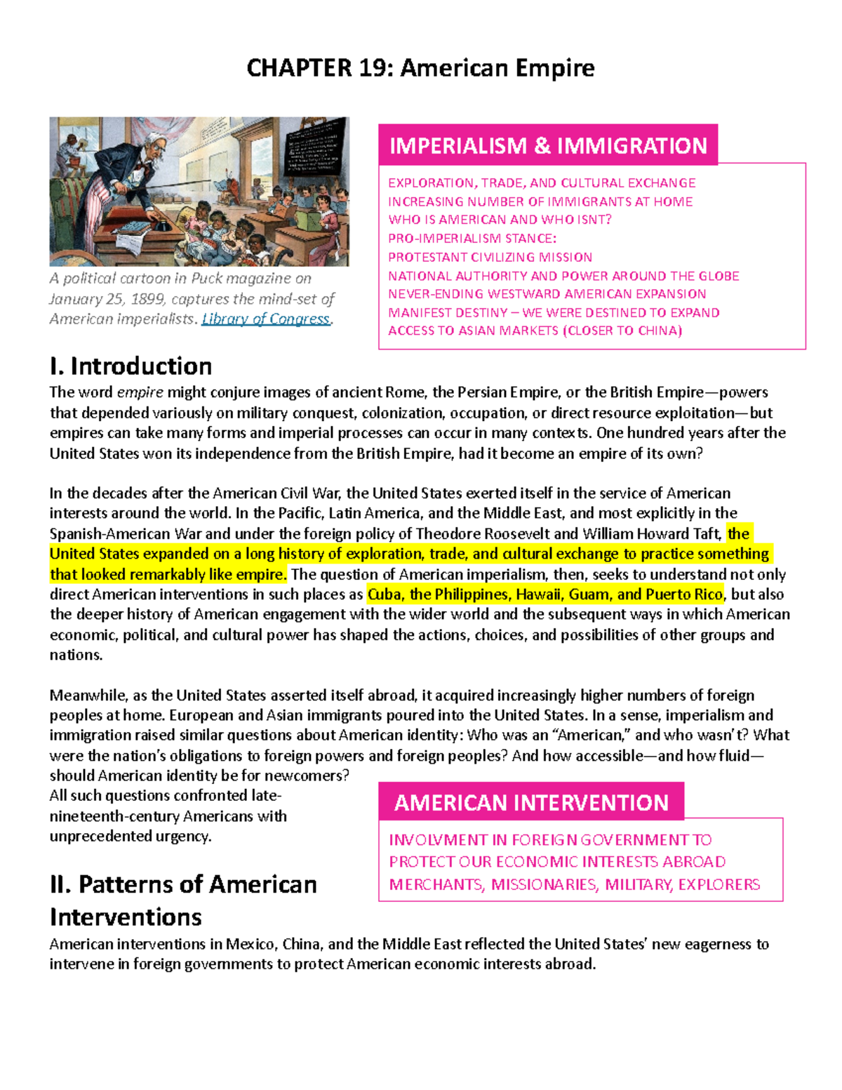 Chapter 19 - CHAPTER 19: American Empire A political cartoon in Puck ...