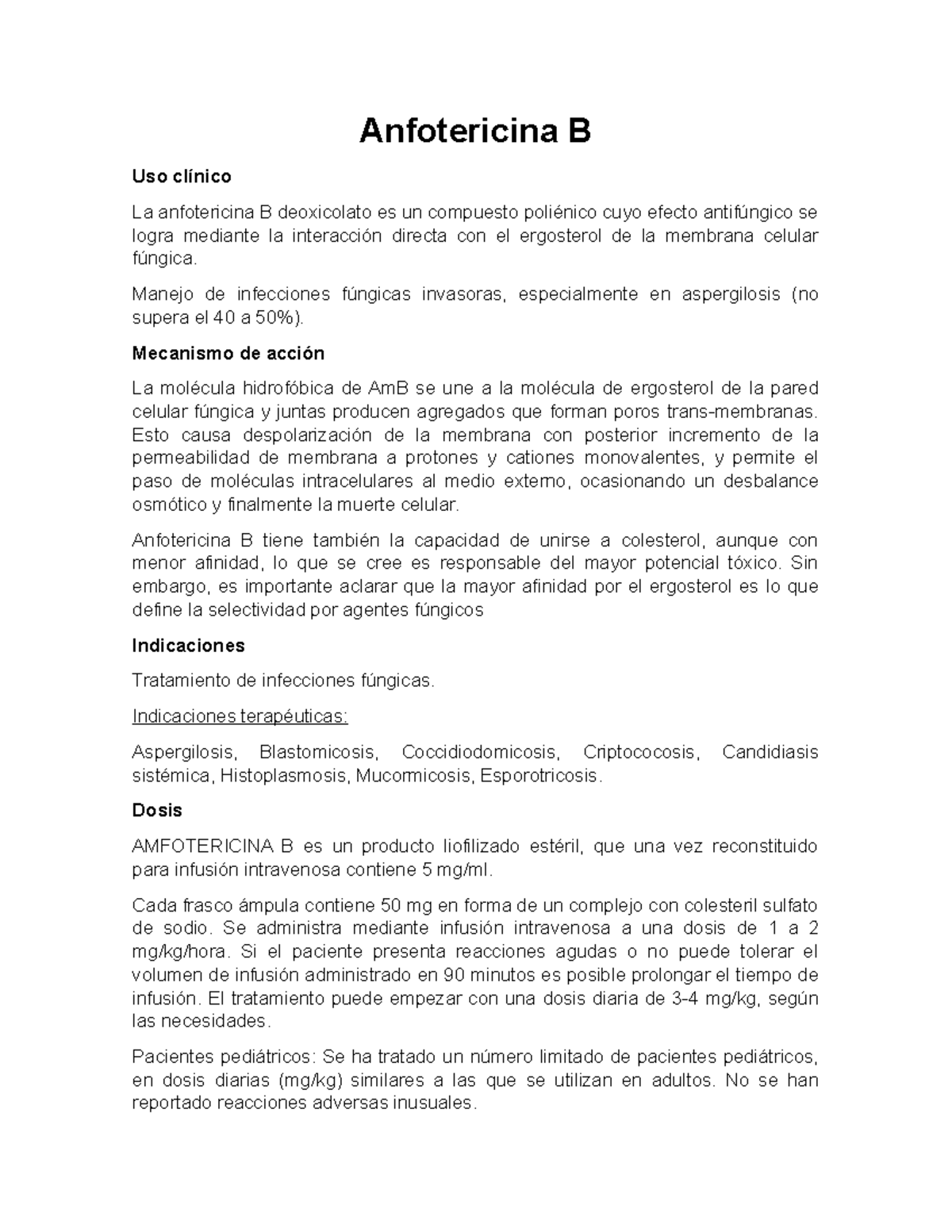 Anfotericina B antibiótico y antifúngico extraído del Streptomyces ...