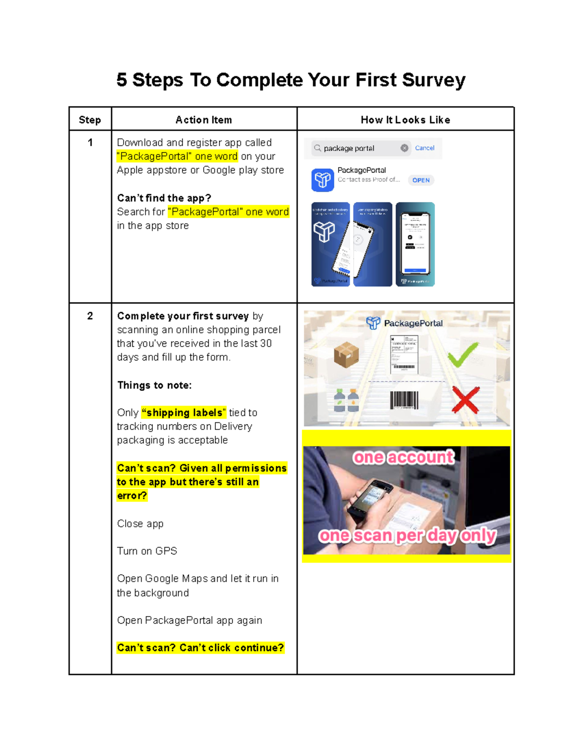 5 Steps To Complete Your First Survey - Things to note: Only “shipping ...