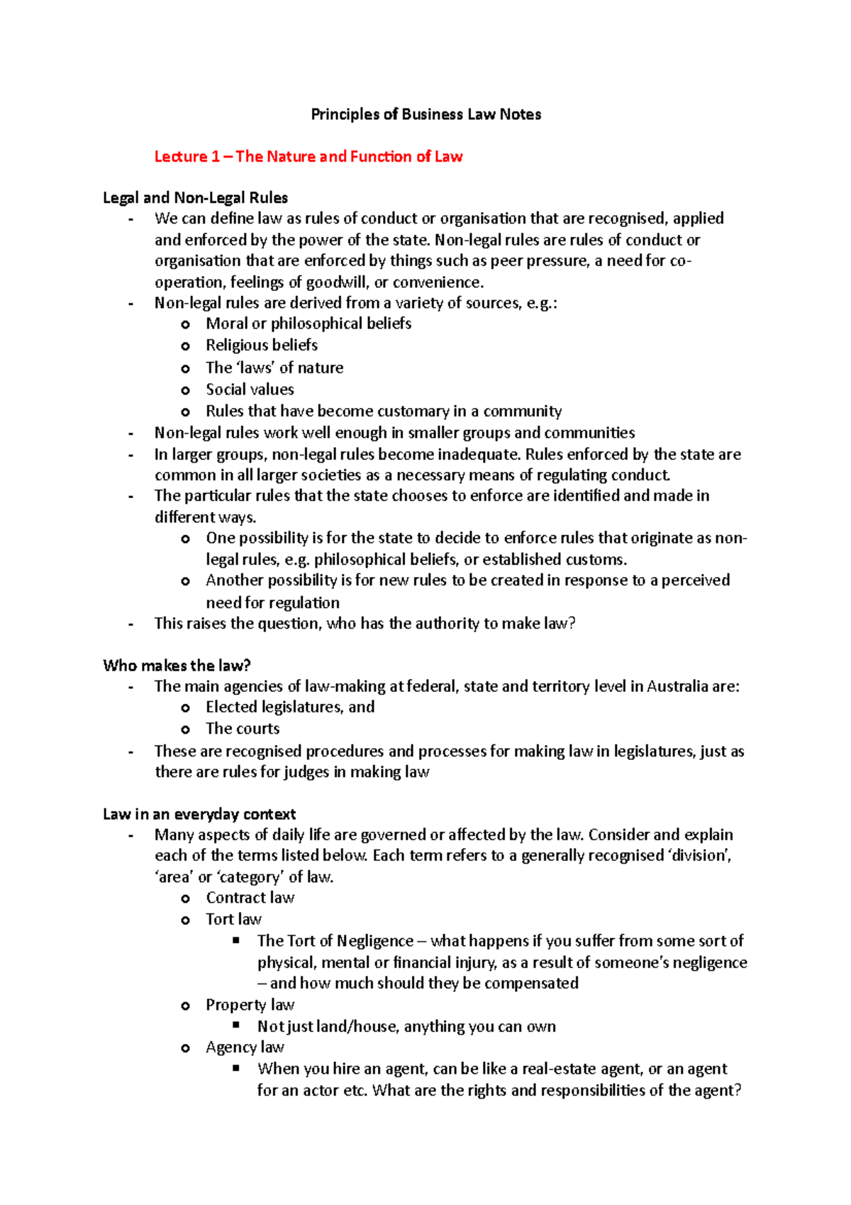 Principles of Business Law Notes - Principles of Business Law Notes ...