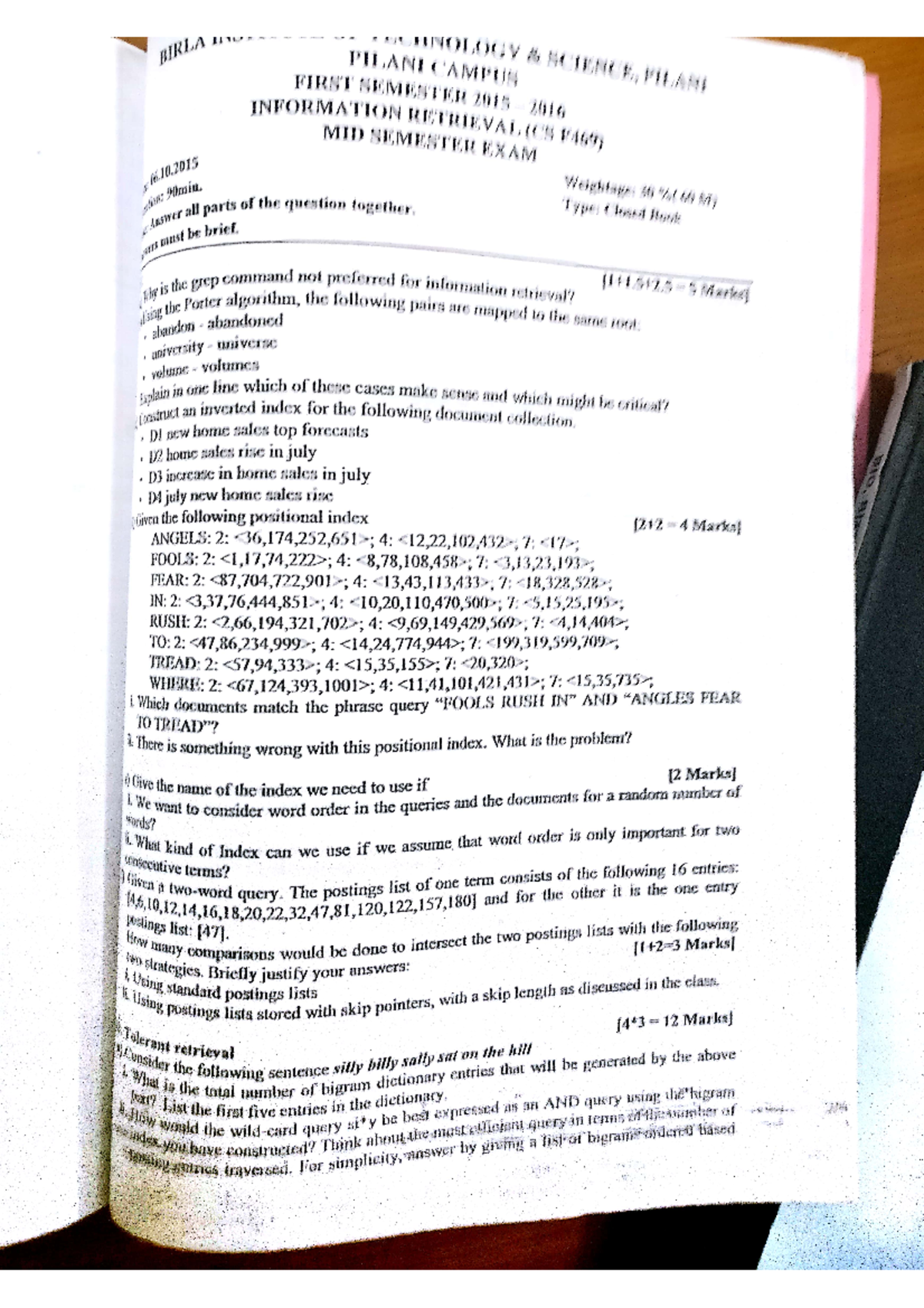 IR papers - part 1 - Information Retrieval - BITS Pilani - Studocu