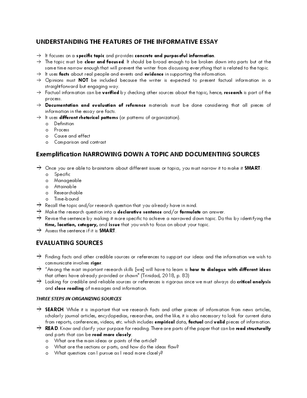 ENGL 11 - Informative and Proposal Essay - UNDERSTANDING THE FEATURES ...