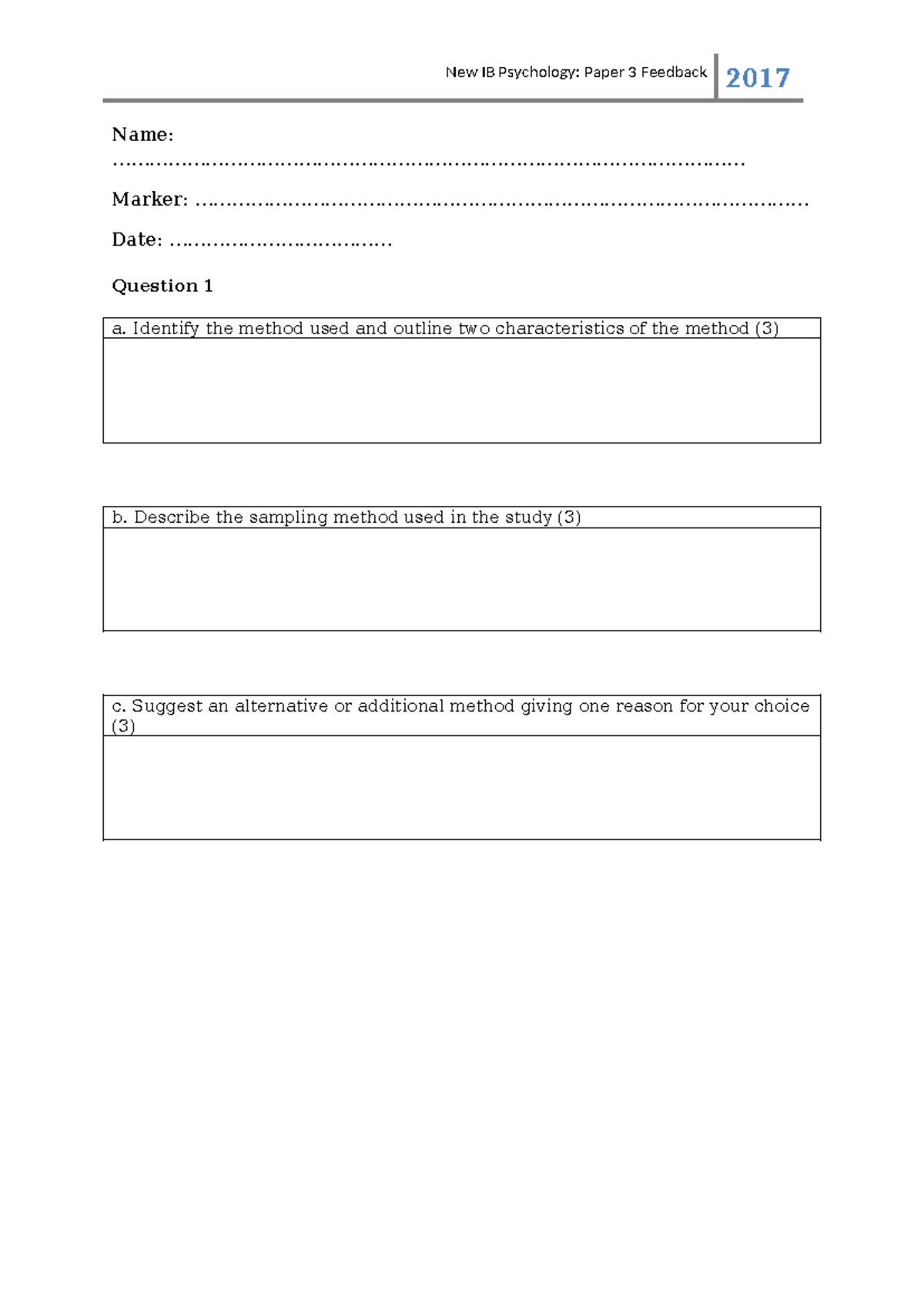 New ib paper 3 top sheet - Topical question for exams in social ...