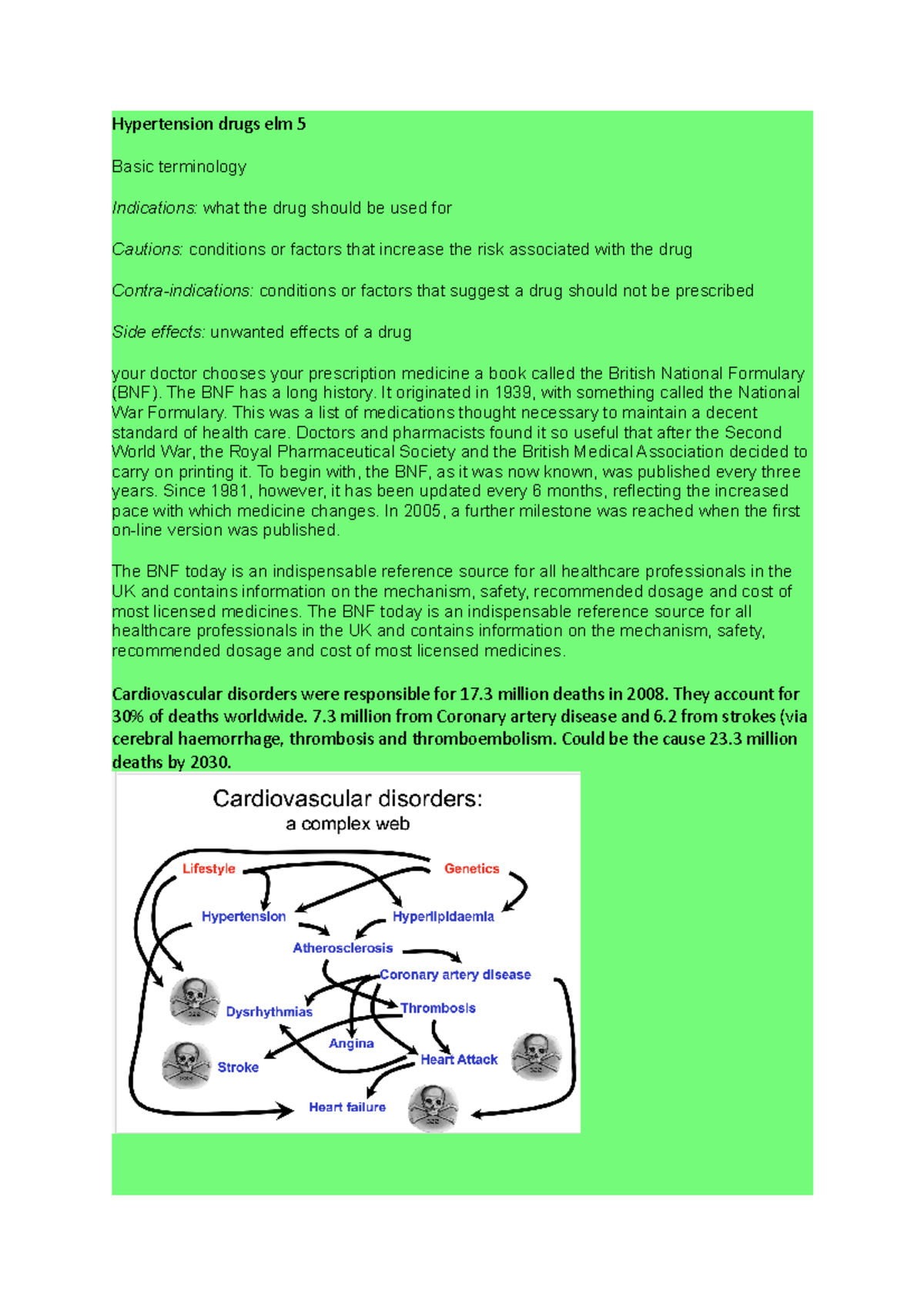 Drug ELM 5 notes with answers - Hypertension drugs elm 5 Basic ...