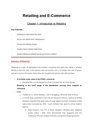Chapter 3- Strategic Planning in Retailing - Retailing and E-Commerce Chapter 3: Strategic ...