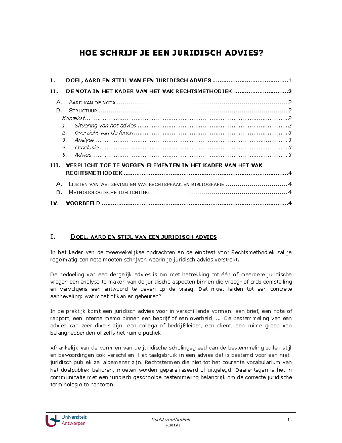 Hoe een advies schrijven - Rechtsmethodiek 1. v. I. DOEL, AARD EN STIJL ...