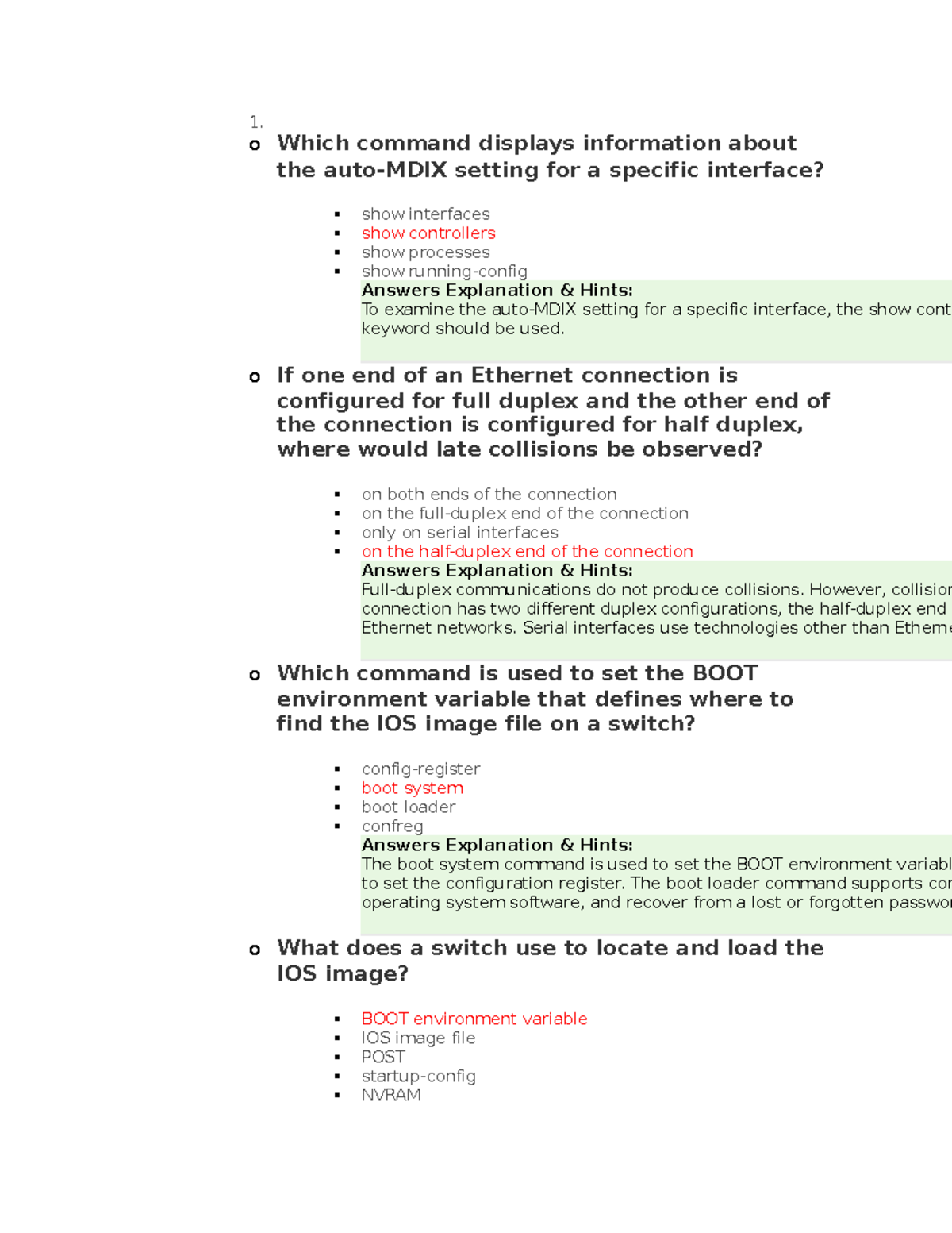 I.T. Module 1-4 - IT examss - 1. o Which command displays information ...