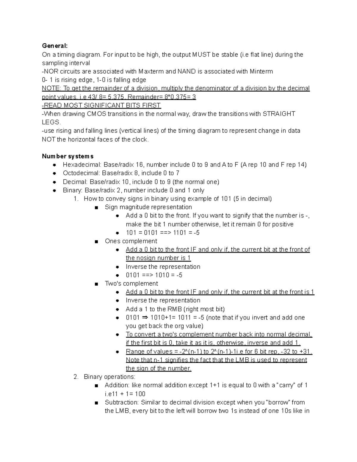 Digital Electronics - Notes from tutorial, YouTube vids and lectures ...