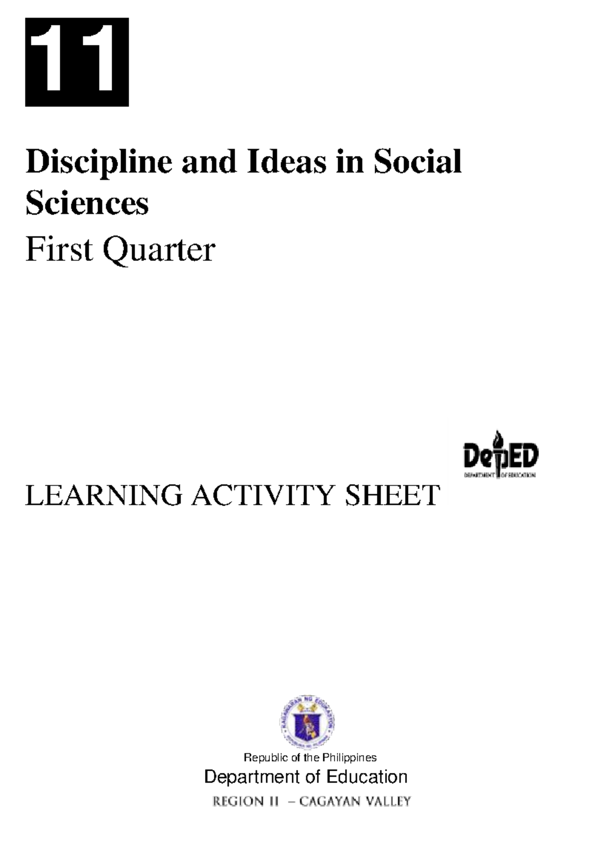 DISS(LAS) First Quarter - 11 Discipline and Ideas in Social Sciences ...