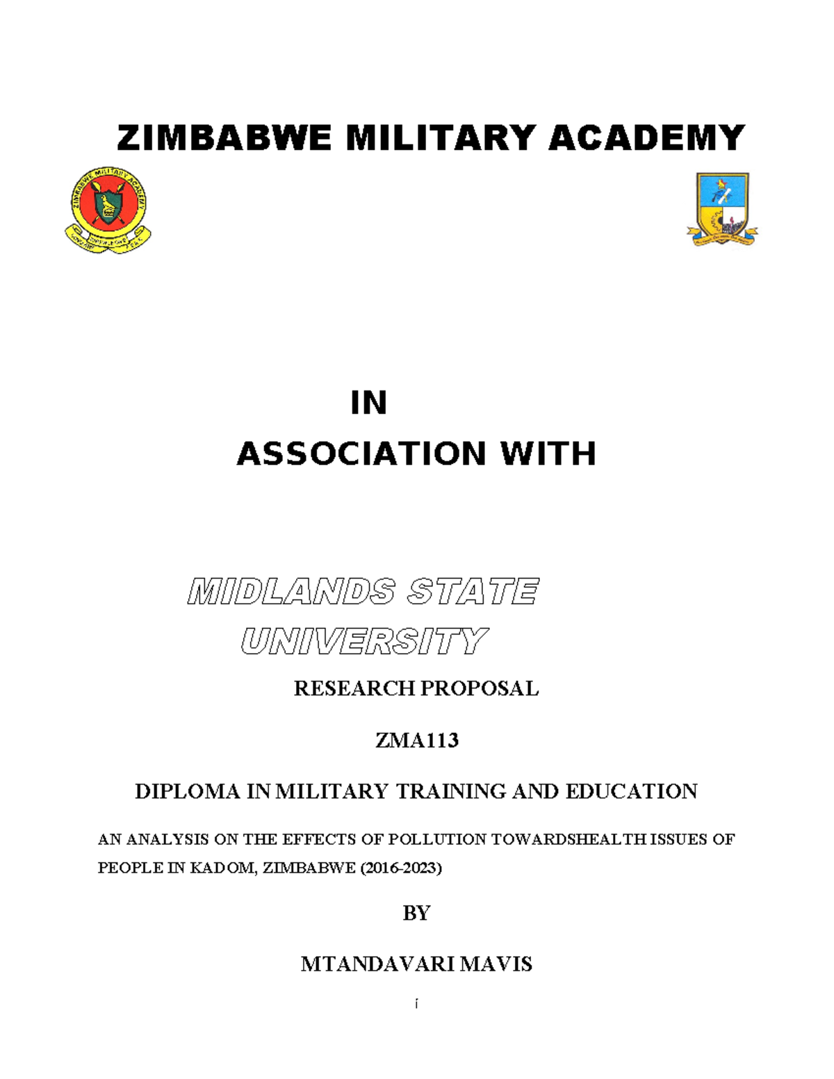 Mta research prop - Global governance and development - IN ASSOCIATION ...