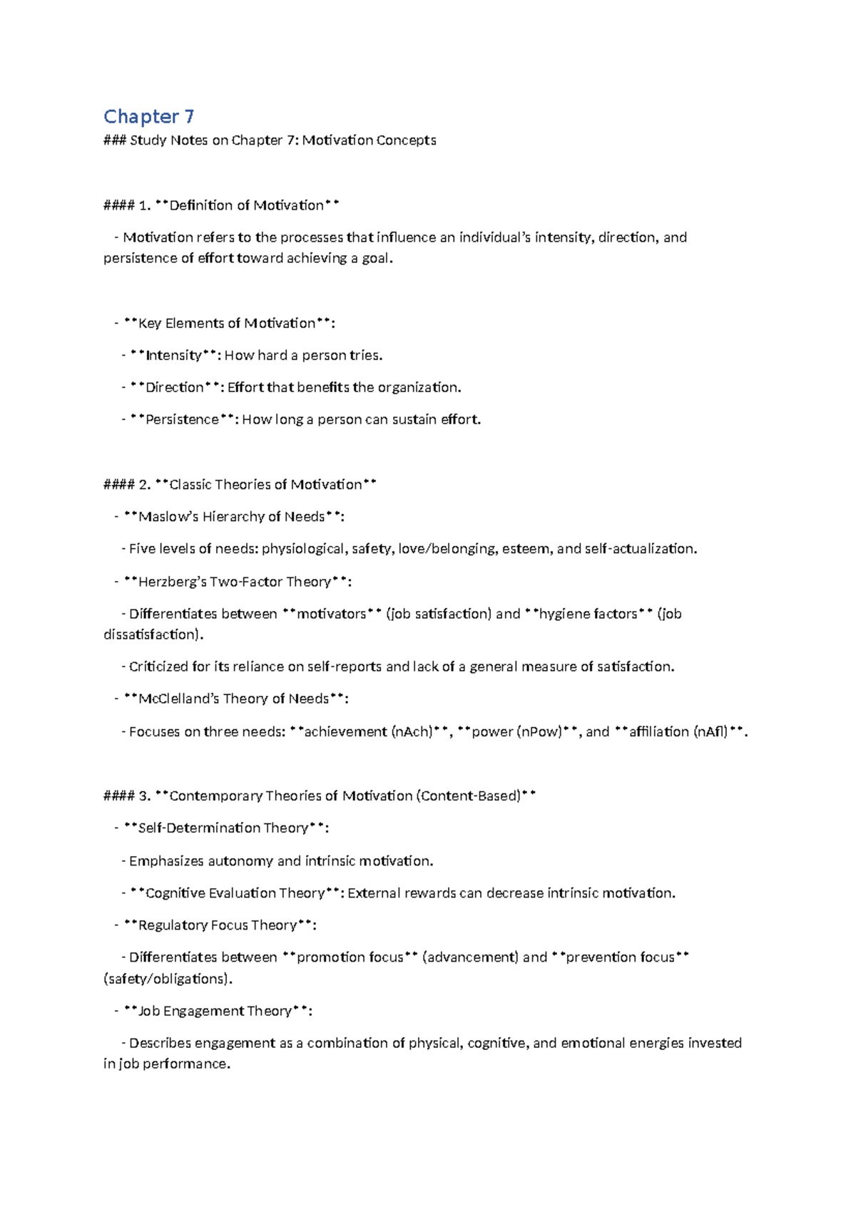 Study notes chatgpt - Chat gpt summaries - Chapter 7 Study Notes on ...