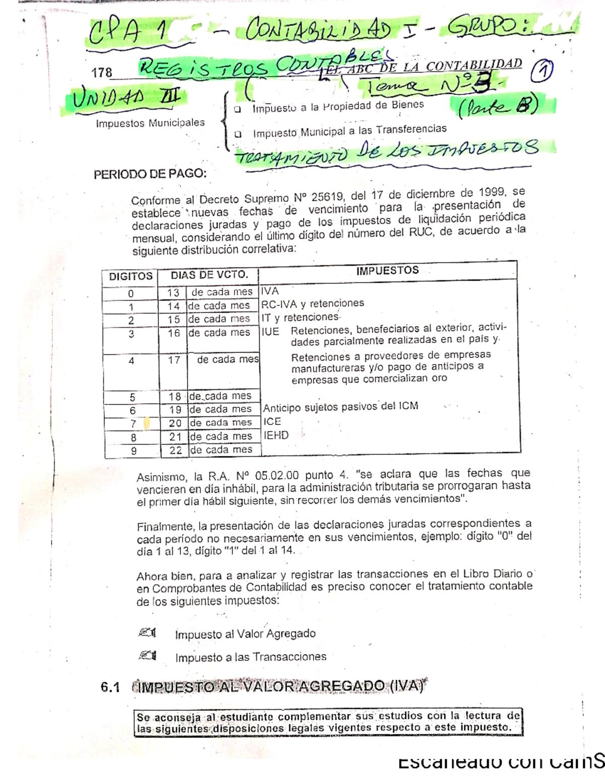 CPA1 Unid 3c - Impuestos - Contabilidad I - UAGRM - Studocu