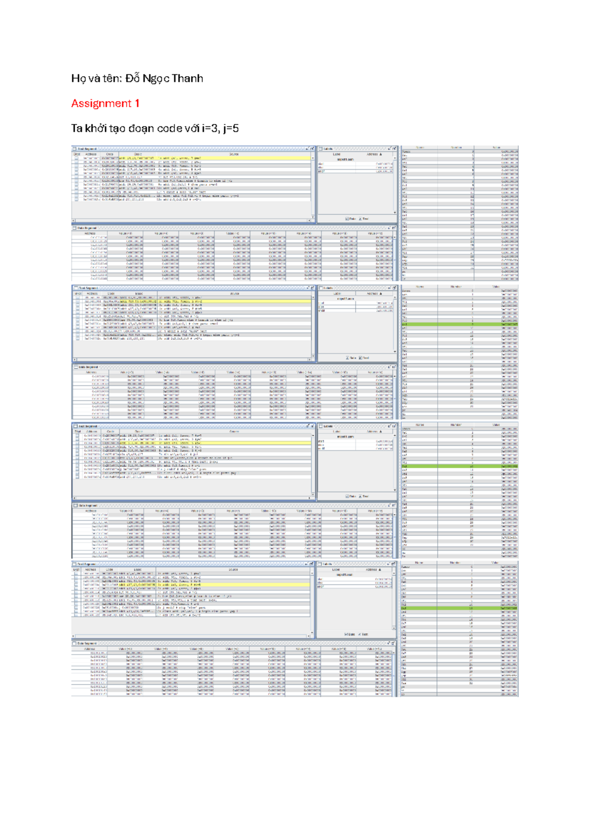 Thực hành KTMT tuần 3 mssv 20225928 - Họ và tên: Đỗ Ngọc Thanh ...