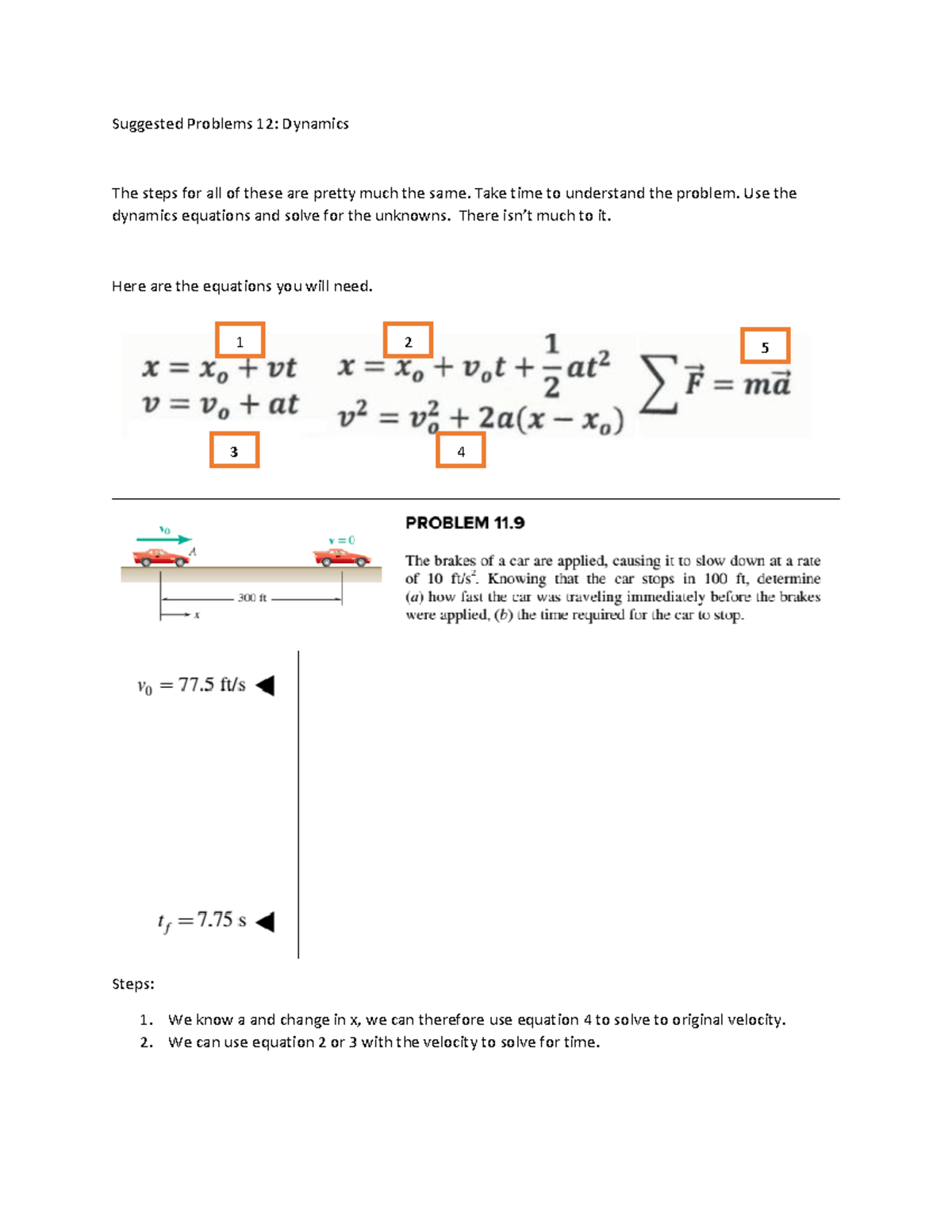 Suggested Problems 11 - Dynamics - GNG 1105 - Suggested Problems 12 ...