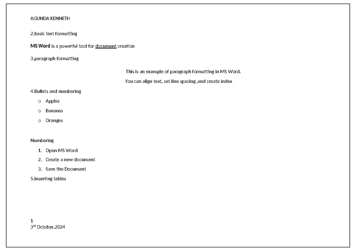 MS Word skills test - take home - LLB - IUIU - Studocu