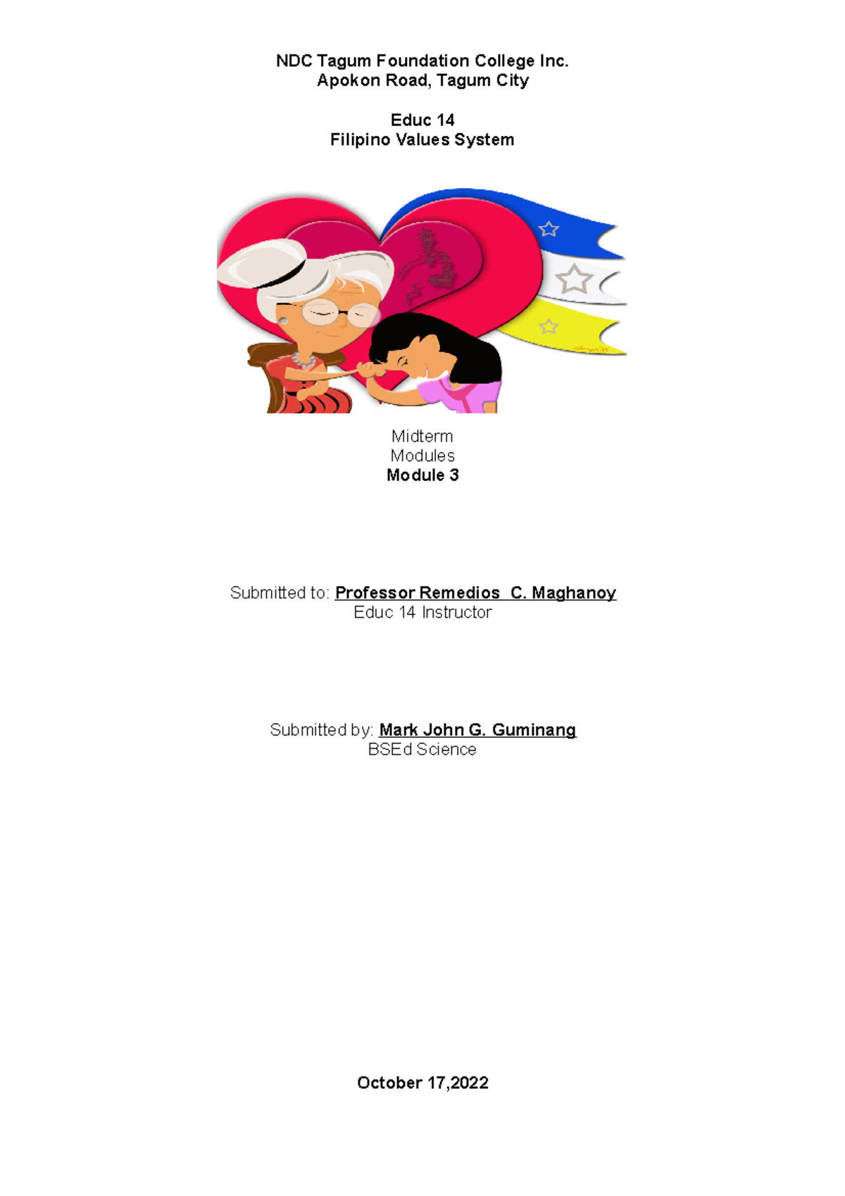 Educ14(m3) - module only - Apokon Road, Tagum City Educ 14 Filipino ...