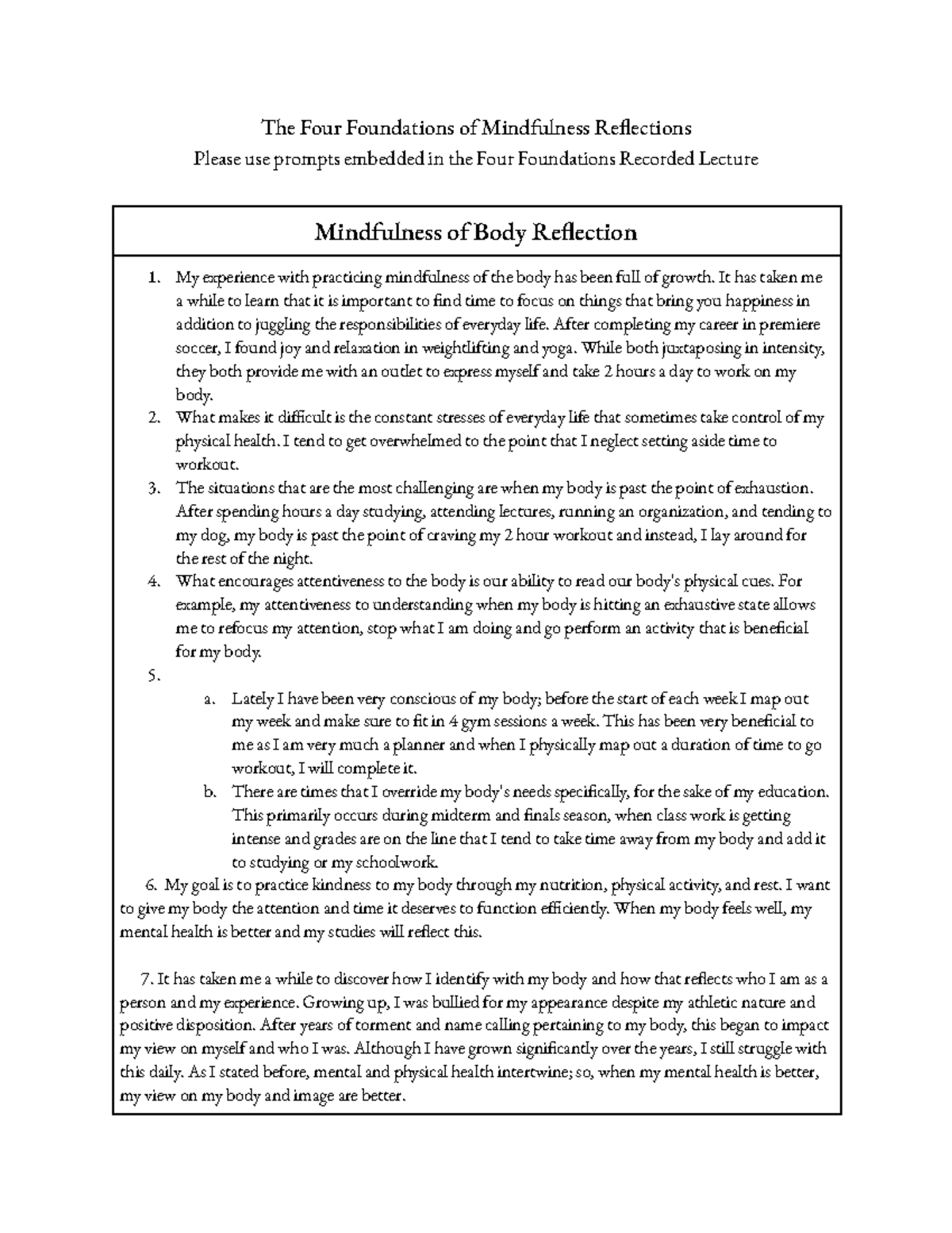 The Four Foundations of Mindfulness Reflections - It has taken me a ...