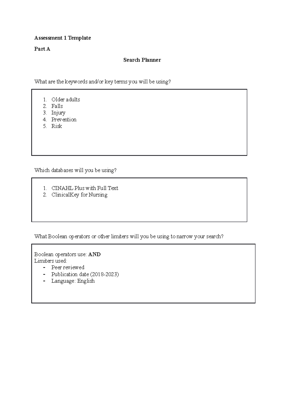 Assessment 1 - Short Answer - Assessment 1 Template Part A Search ...