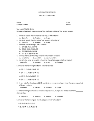 M11GM-Q1Module 1 - nOTES - 11 General Mathematics Quarter 1 – Module 1 ...