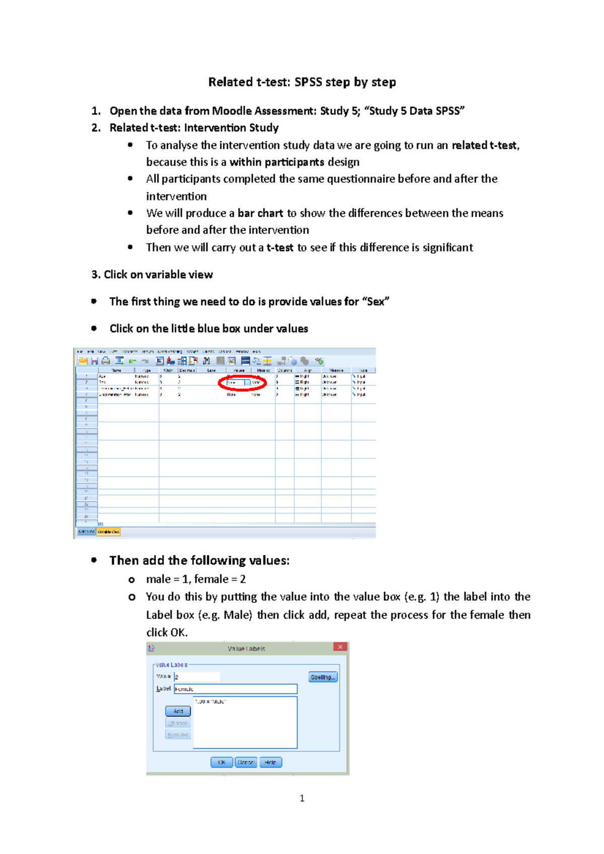 Related t-test step by step - Related t-test: SPSS step by step Open ...