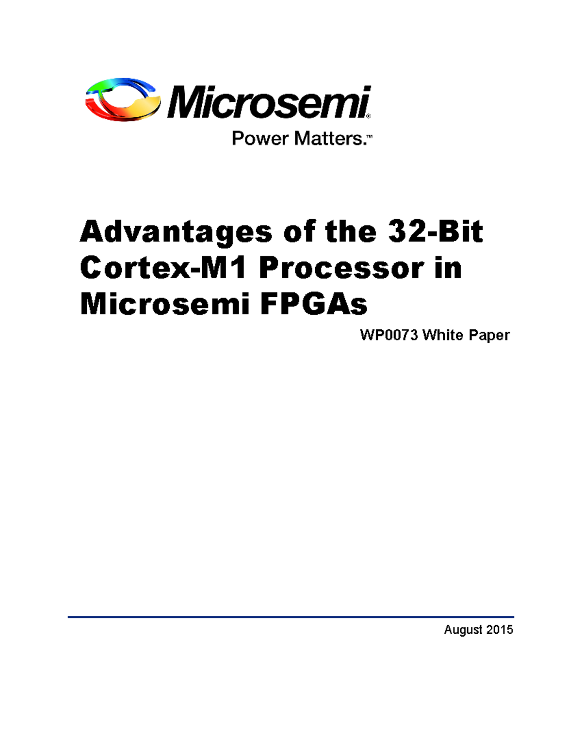 Wp0073 cortex-m1 advantages v1 - MTH309 - SUSS - Studocu