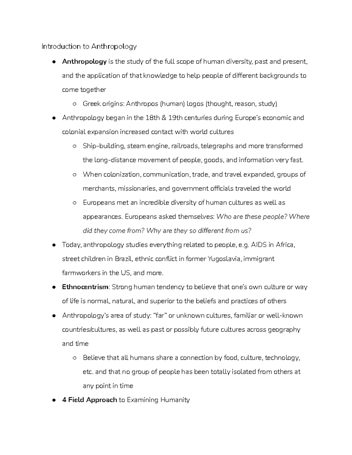 Cultural Anthropology Notebook - ANTH100 - Introduction to Anthropology ...