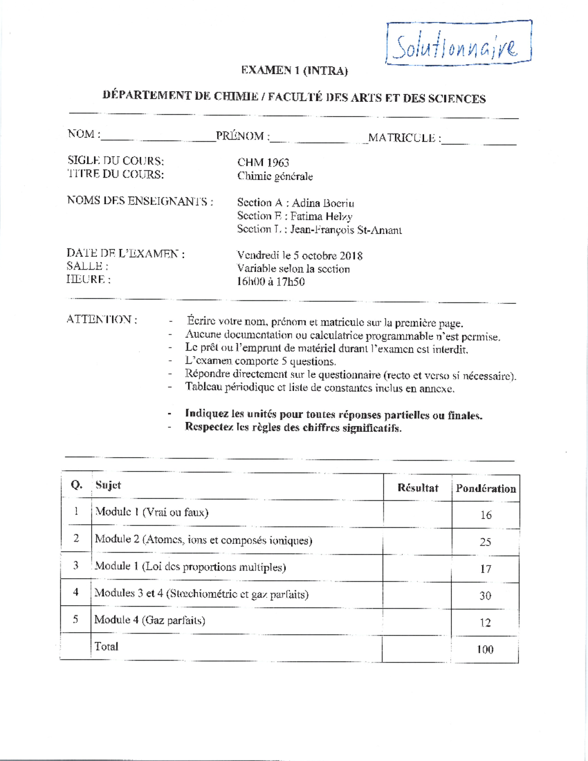 Examen 1 CHM1963 - CHM1963 - Studocu