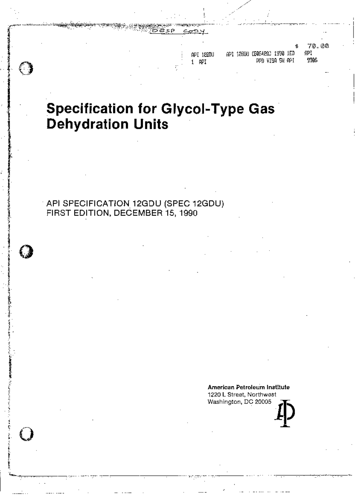 API 12GDU - 1990 Glycol type Gas Dehydration units - Btech Mechanical ...