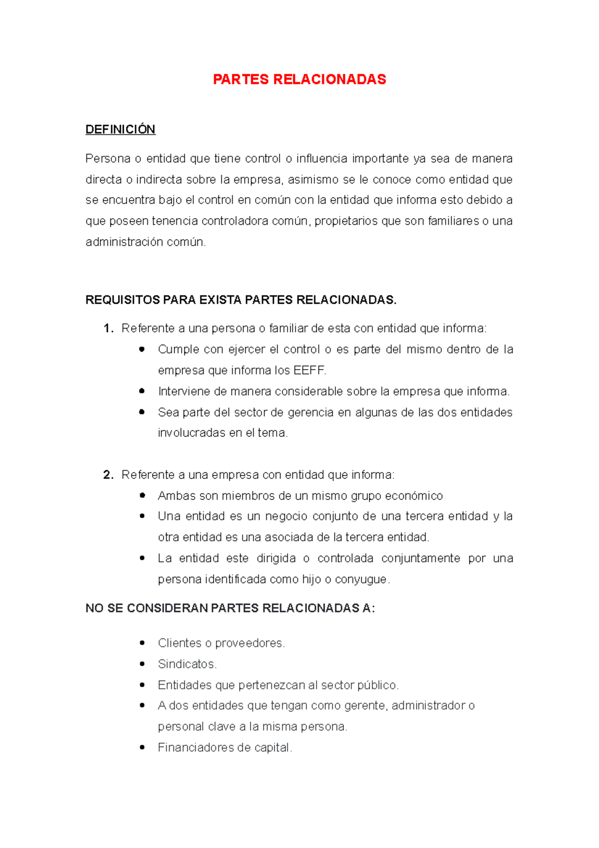 Partes Relacionadas NIIFS PARA LAS MYPES - CONTABILIDAD - PARTES ...