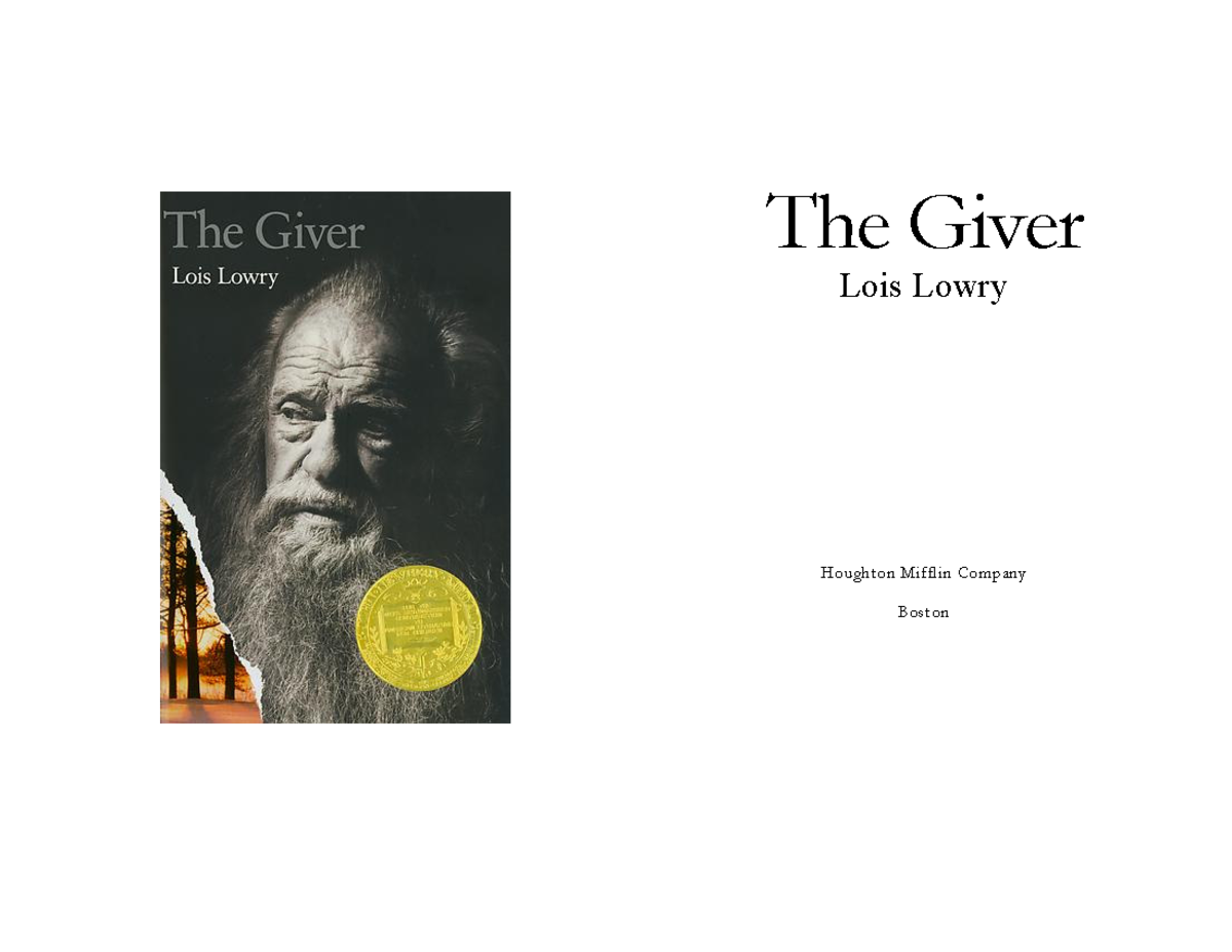 The Giver by Lois Lowry z lib - The Giver Lois Lowry Houghton Mifflin ...