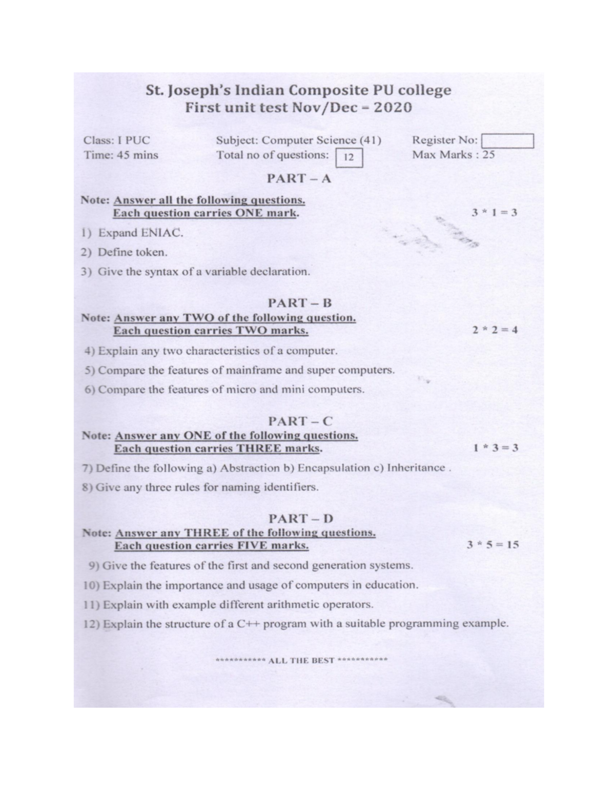 Computer Science question 2020-21 - Computer Science SL - Studocu
