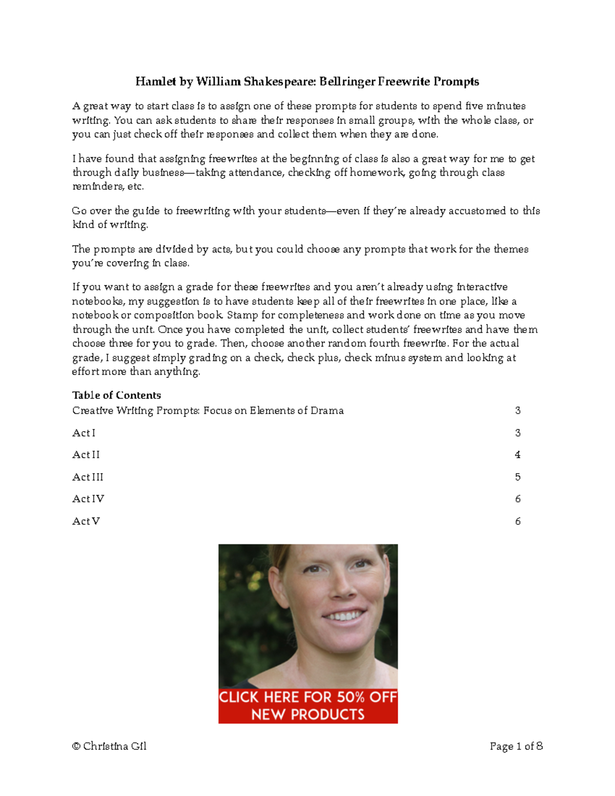 2 Hamlet Bellringer Prompts - Hamlet by William Shakespeare: Bellringer ...