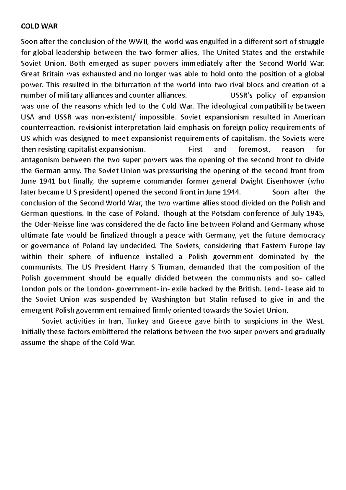 3. Cold War - sbrjgbjbsrjbg - COLD WAR Soon after the conclusion of the ...