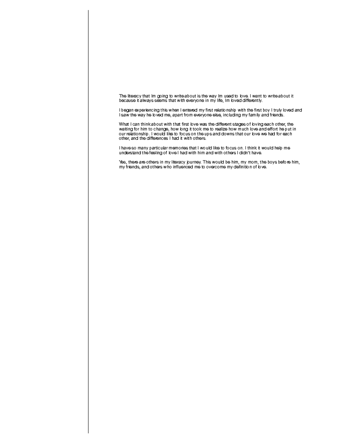 Literacy narrative proposal - The literacy that Im going to write about ...