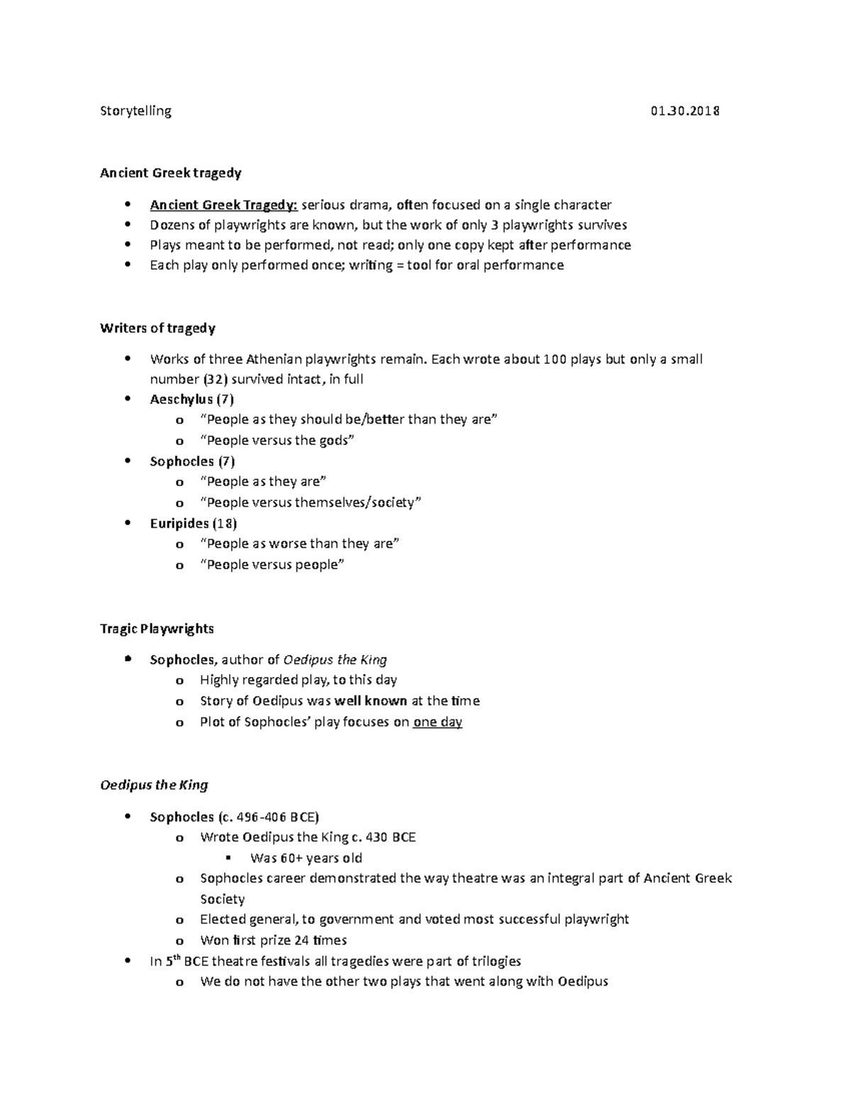 Greek Theatre Notes - Storytelling 01. Ancient Greek tragedy Ancient ...
