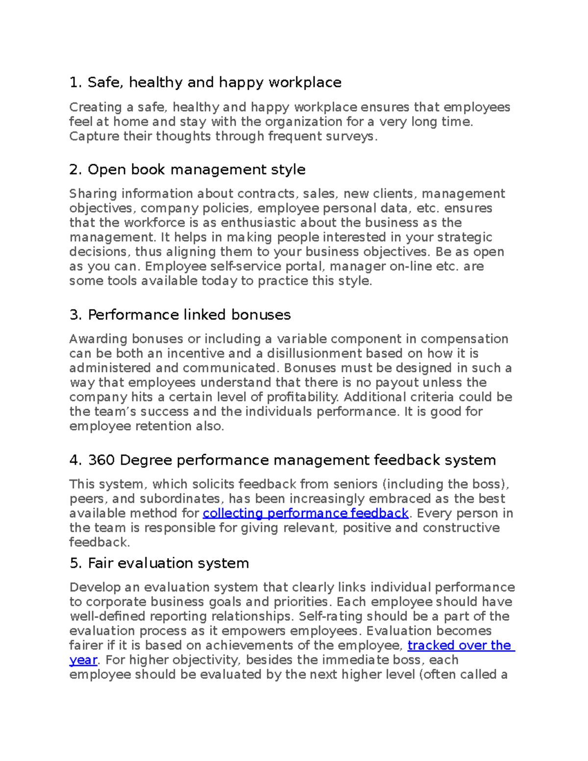 HR Practices - 1. Safe, healthy and happy workplace Creating a safe ...