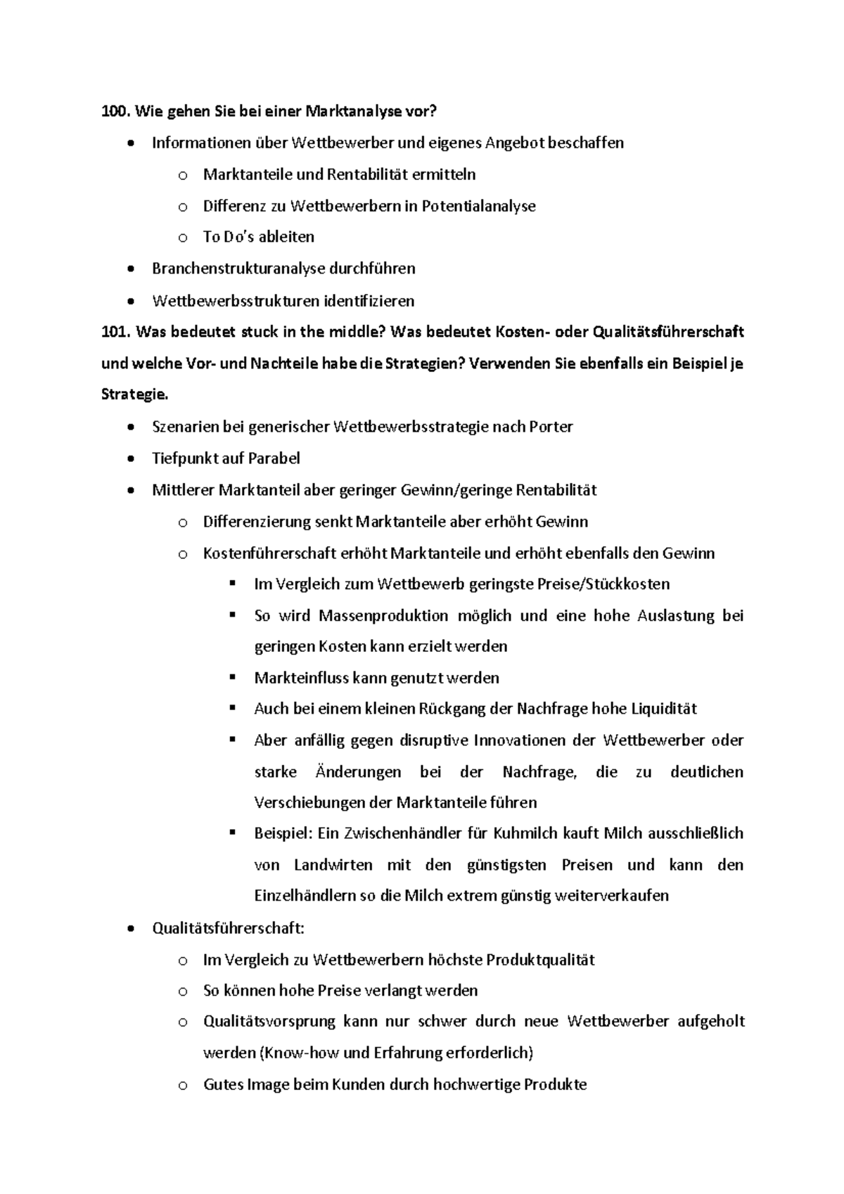 UFPM Fragenkatalog Teil 4 PDF - Wie gehen Sie bei einer Marktanalyse ...