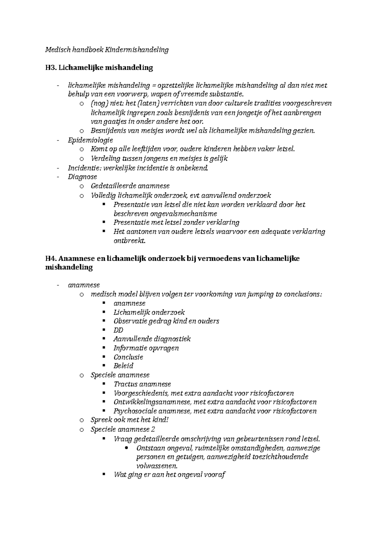 Samenvatting Medisch Handboek Kindermishandeling Studiestof - Medisch ...
