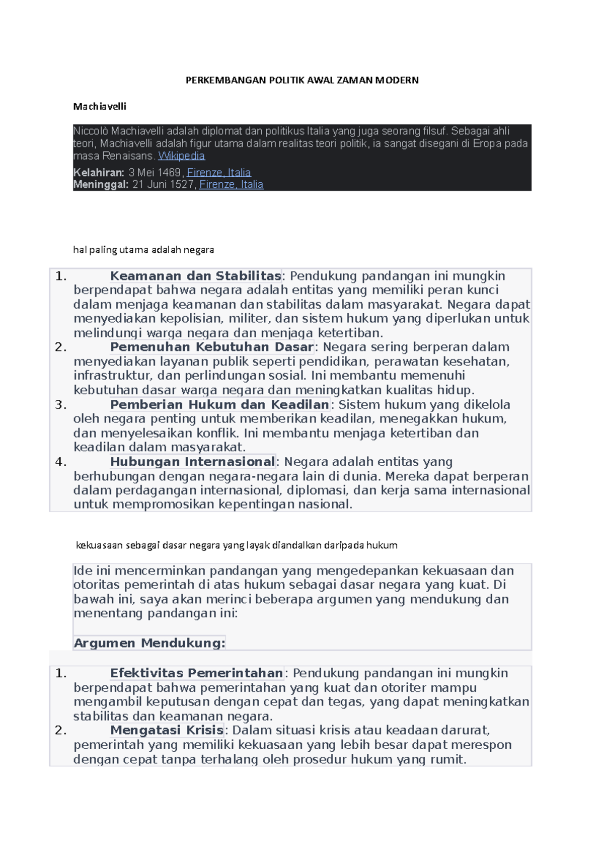 Perkembangan Politik AWAL Zaman Modern - PERKEMBANGAN POLITIK AWAL ...