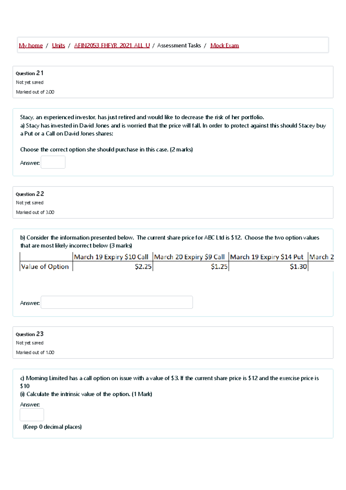 Mock Exams 2021 - My home/ Units/ AFIN2053_FHFYR_2021_ALL_U/Assessment ...