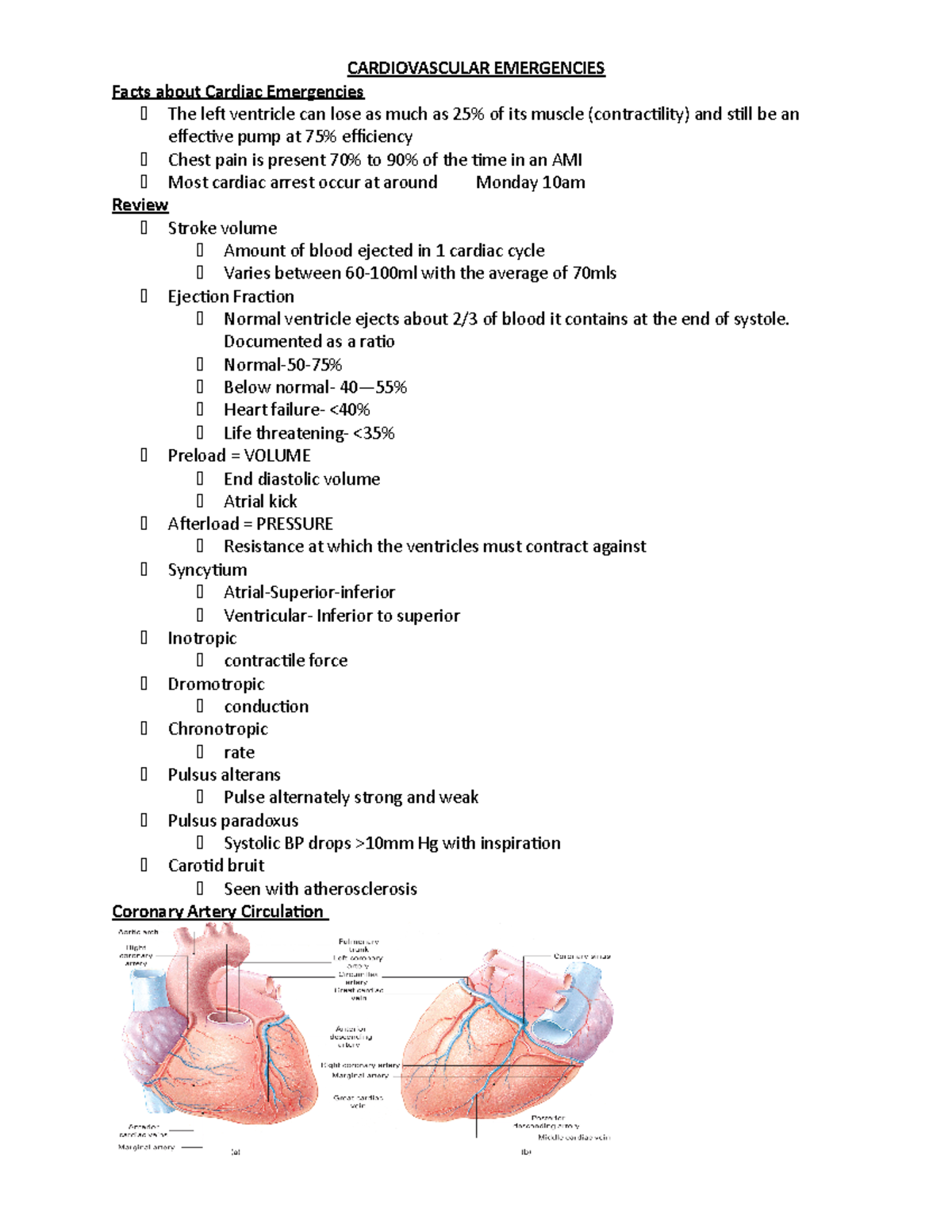 Cardiovascular Emergencies - HE 104 - Studocu