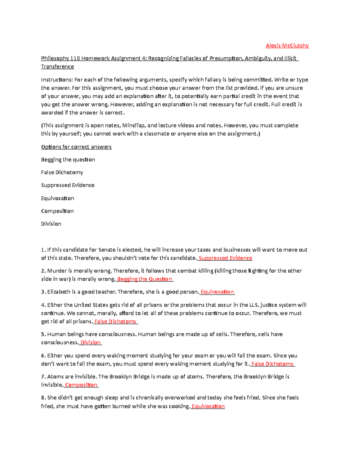 Homework Assignment#4 - Write or type the answer. For this assignment ...