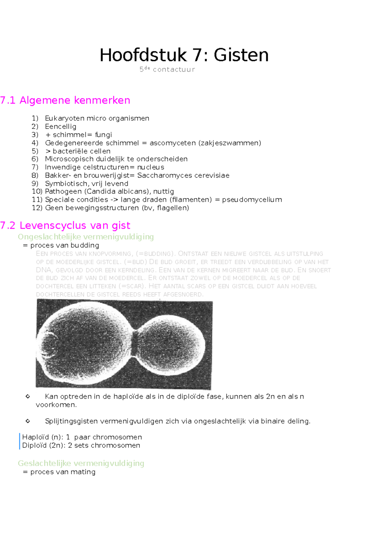 H7 Gisten - Hoofdstuk 7: Gisten 5 d e contactuur 7 Algemene kenmerken 1 ...
