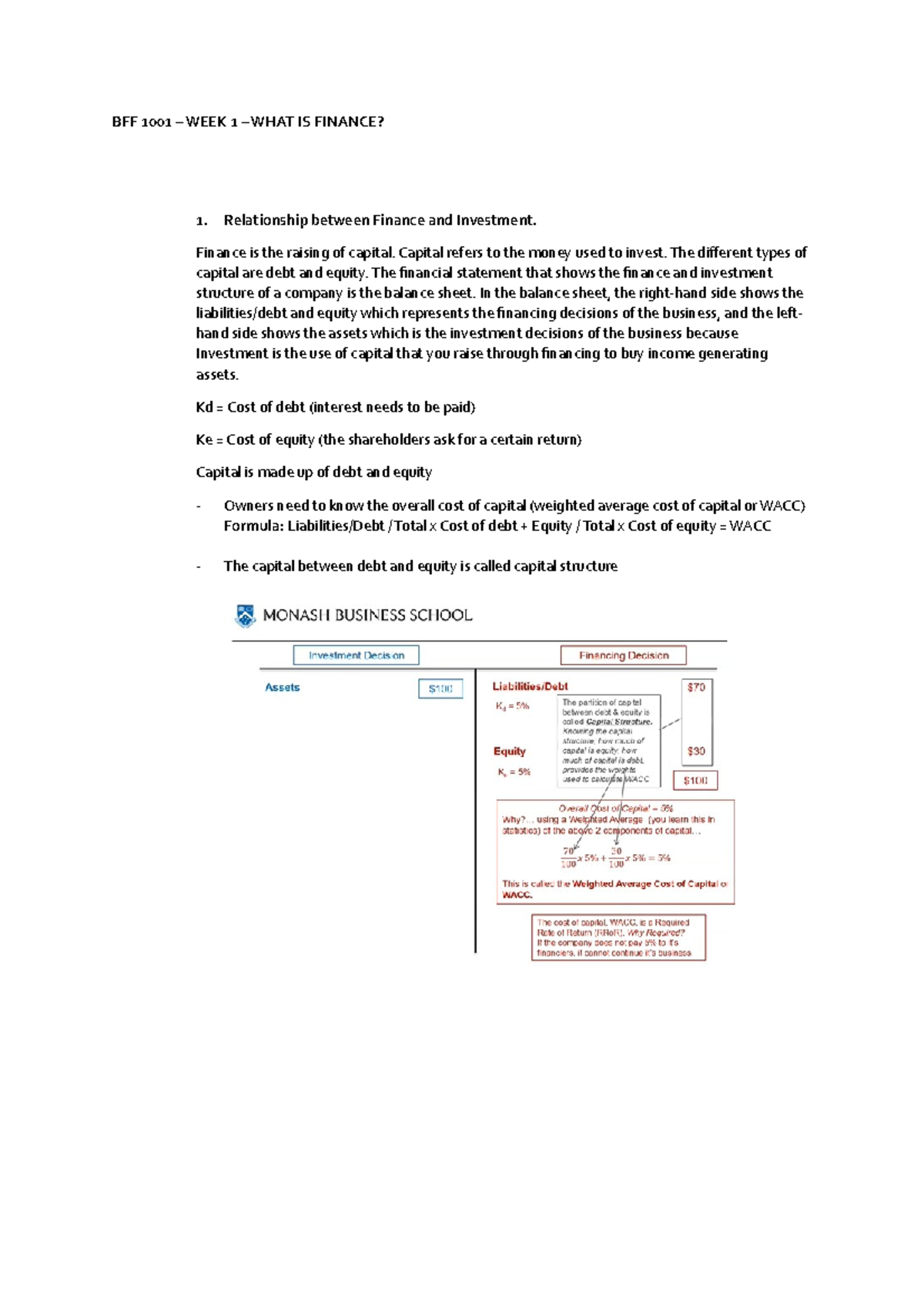 BFF 1001 - Week 1 Pre-load, Self-Study, Tutorial Notes - BFF 1001 ...