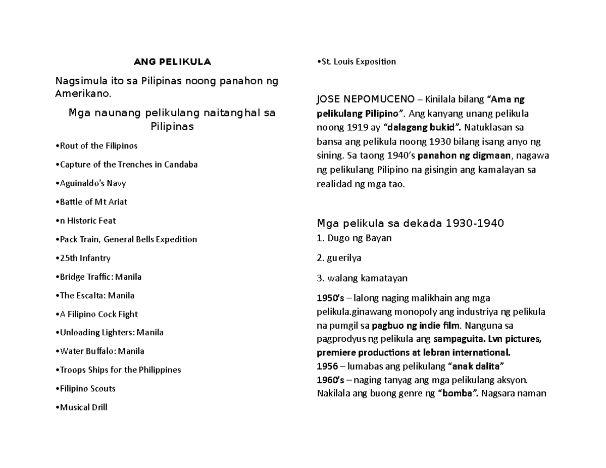 Ang_Pelikula_sa_wika - ANG PELIKULA Nagsimula ito sa Pilipinas noong ...
