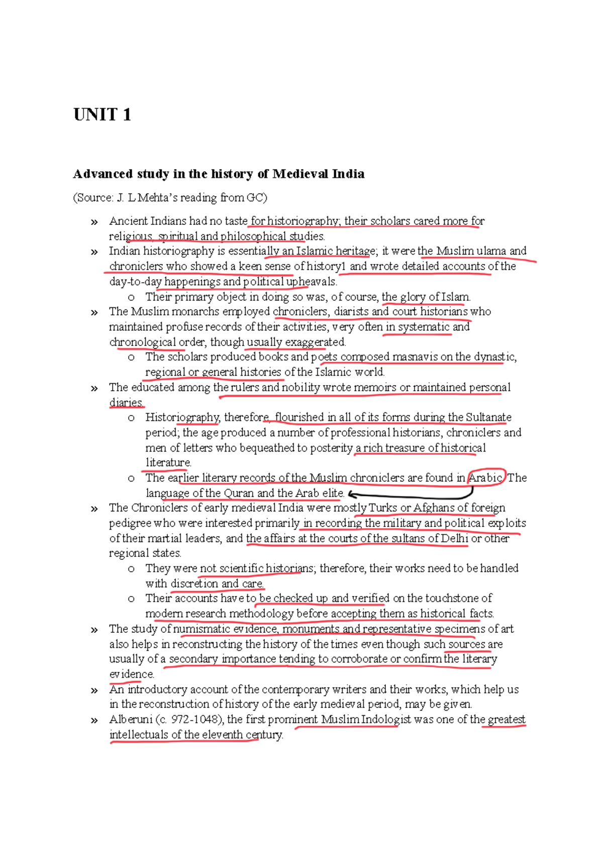Panorama of Medieval Indian History Notes - UNIT 1 Advanced study in ...
